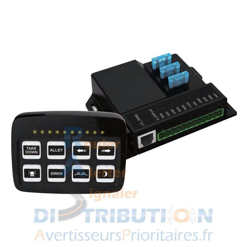 Boitier de commande voiture 8 touches avec module de puissance